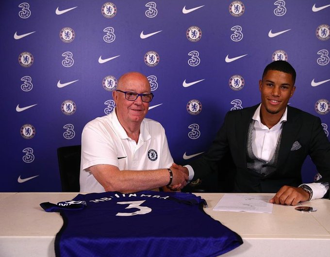 (Images): New Chelsea signing poses with kit for the first time ...
