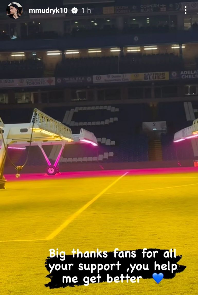 (Image): Mykhailo Mudryk thanks Chelsea fans in Instagram message ...