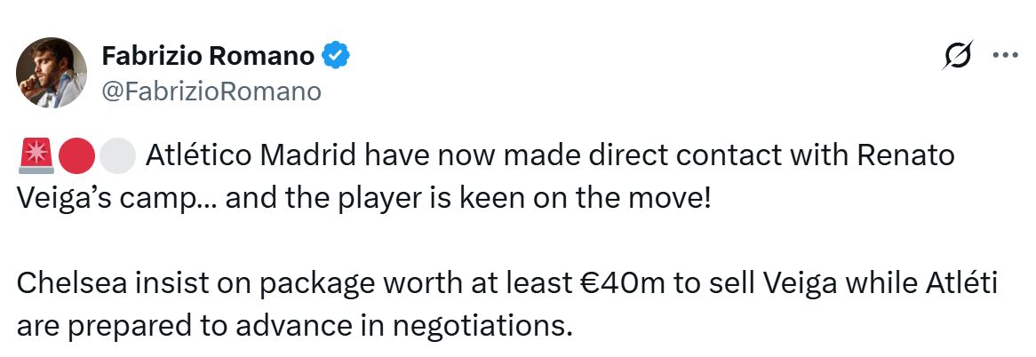 "Direct contact... player keen" - Fabrizio Romano update on Renato Veiga