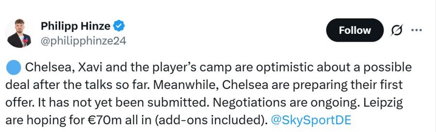 Chelsea dig in for battle over €70m Xavi Simons price tag