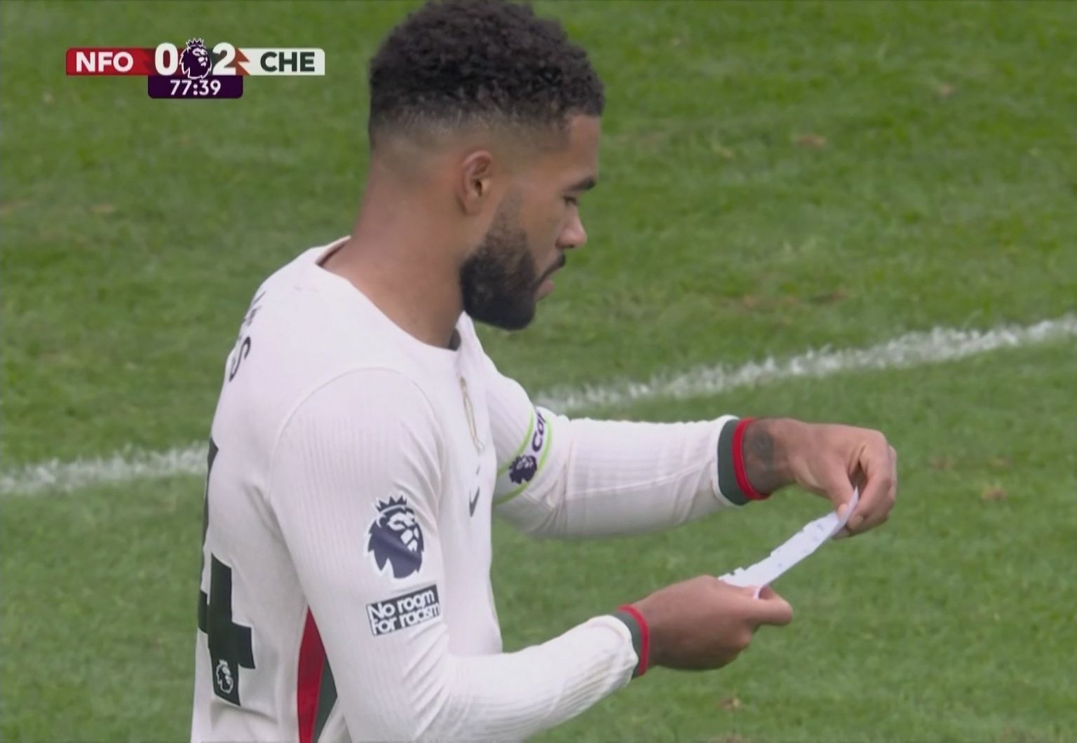 Reece James coy on note passed to him in Forest game